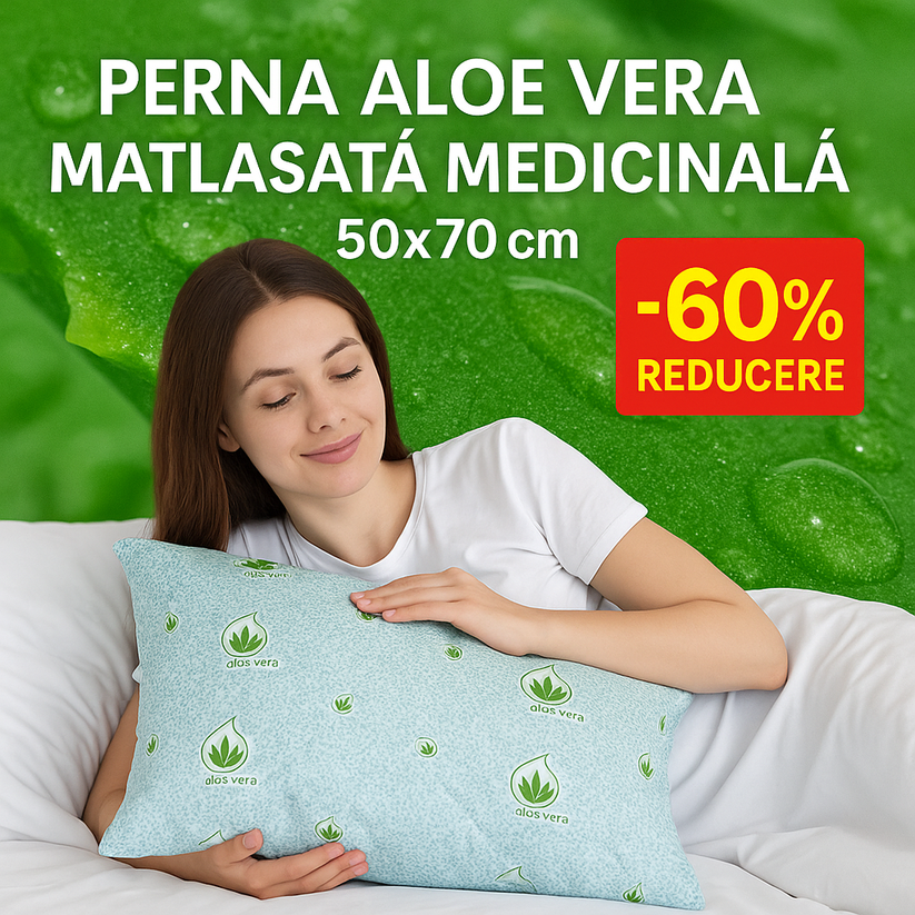 Perna Premium Aloe Vera Matlasata 50x70cm – DORMED.ro